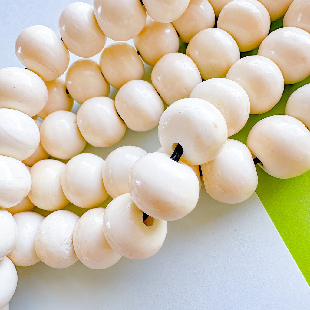 15mm Cream Bone Rondelle Strand – Beads, Inc.