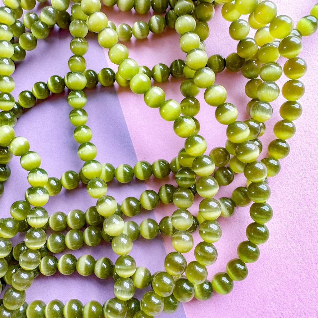 6mm Olive Green Optic Glass Rounds Strand – Beads, Inc.