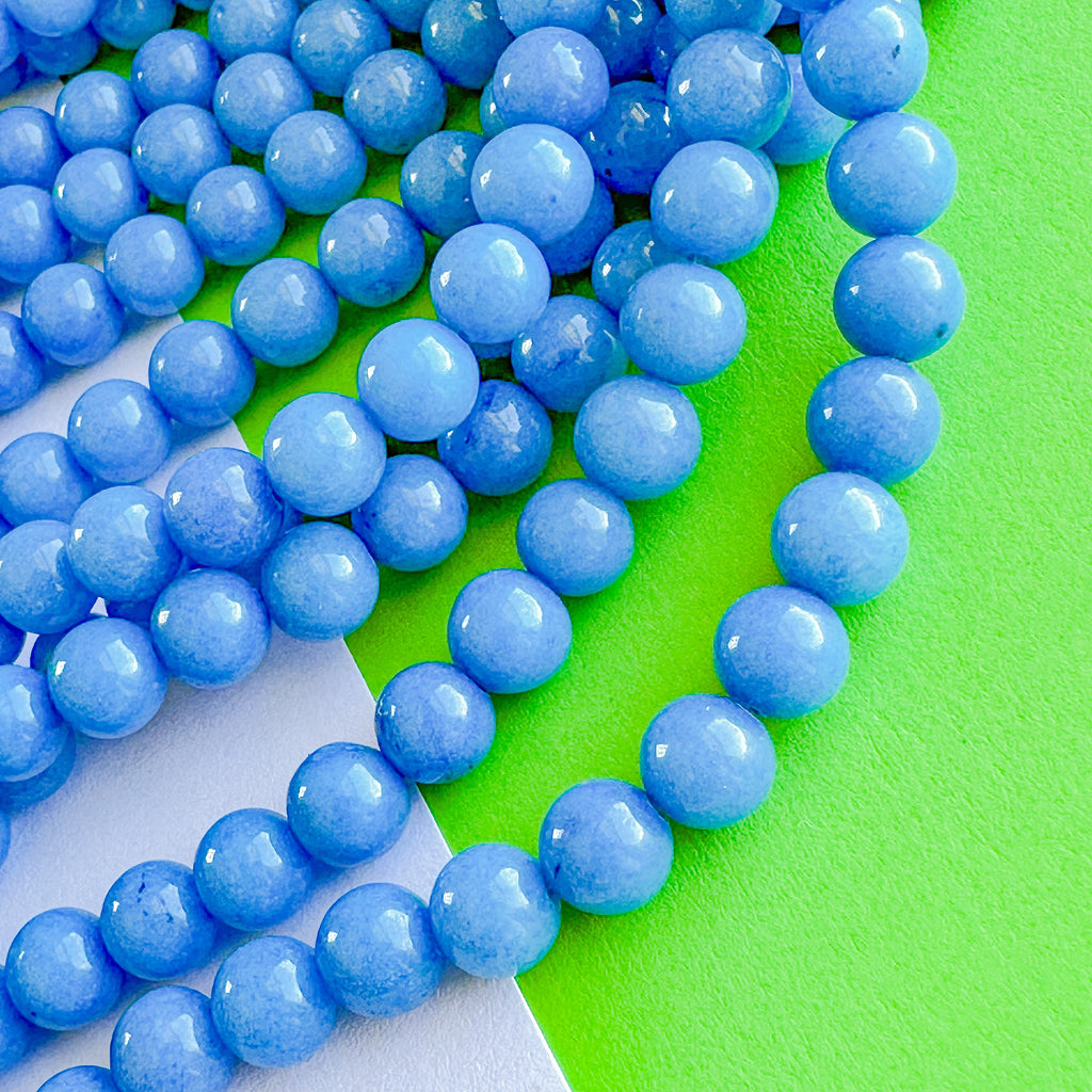 6mm Bright Blue Dyed Calcite Round Strand – Beads, Inc.