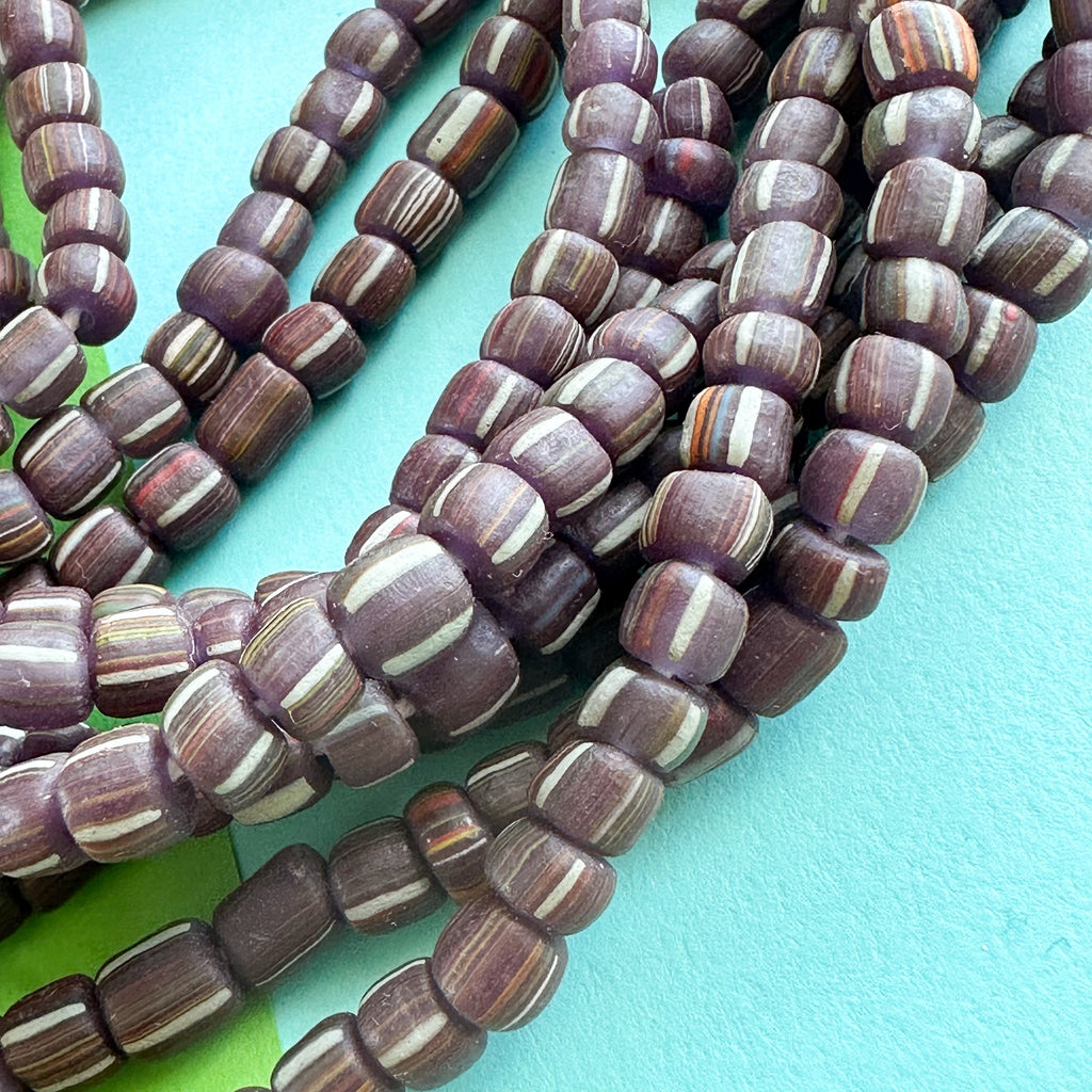 6mm Raisin Stripe Java Glass Strand – Beads, Inc.