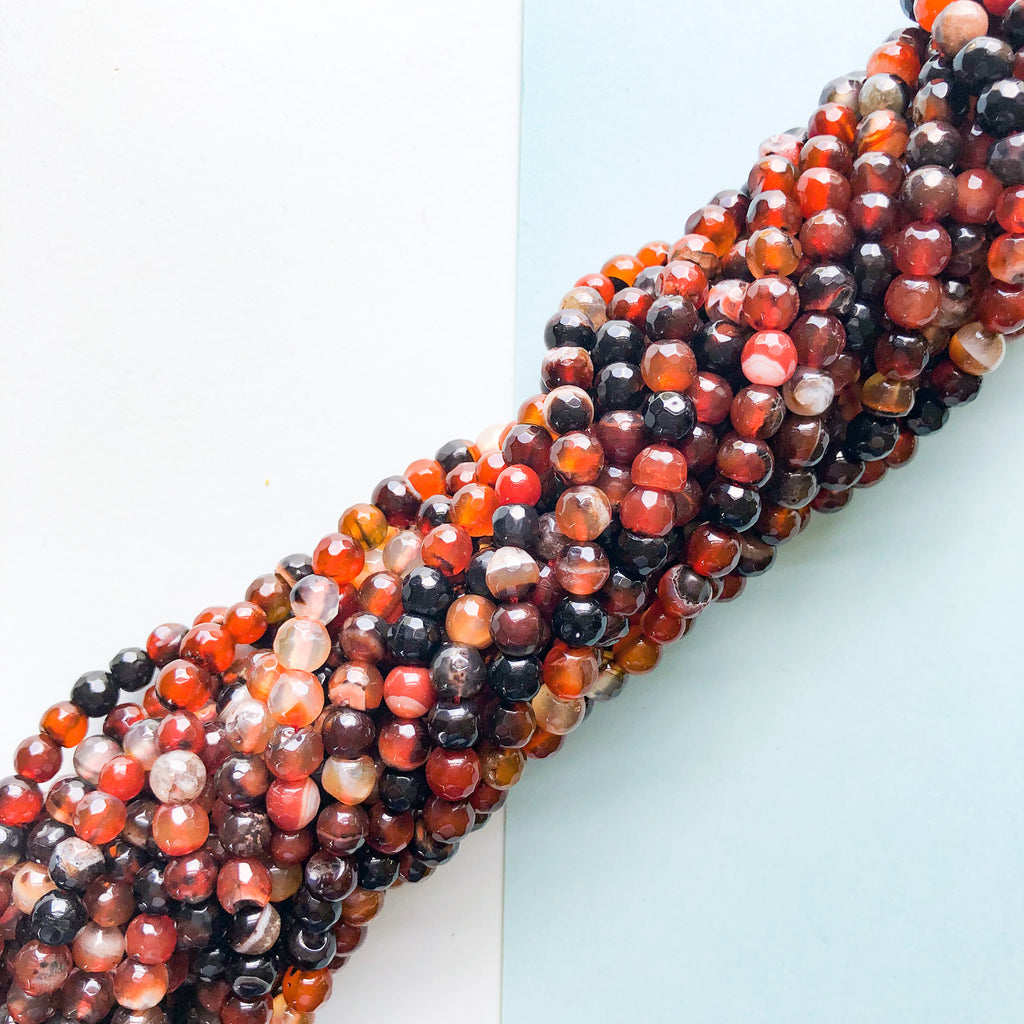 6mm Auburn Faceted Round Agate Strand – Beads, Inc.