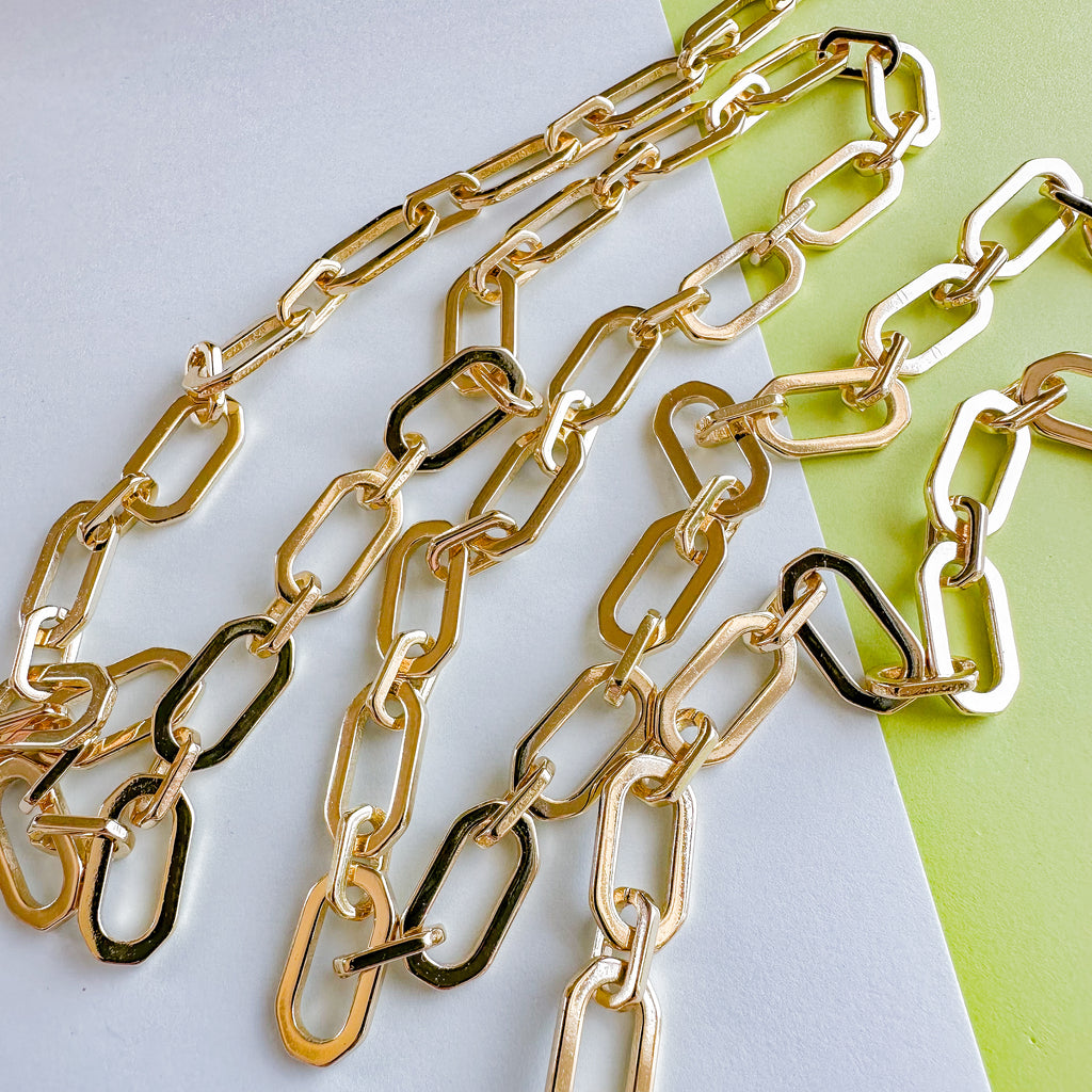17mm Shiny Gold Flat Octagonal Link Chain – Beads, Inc.