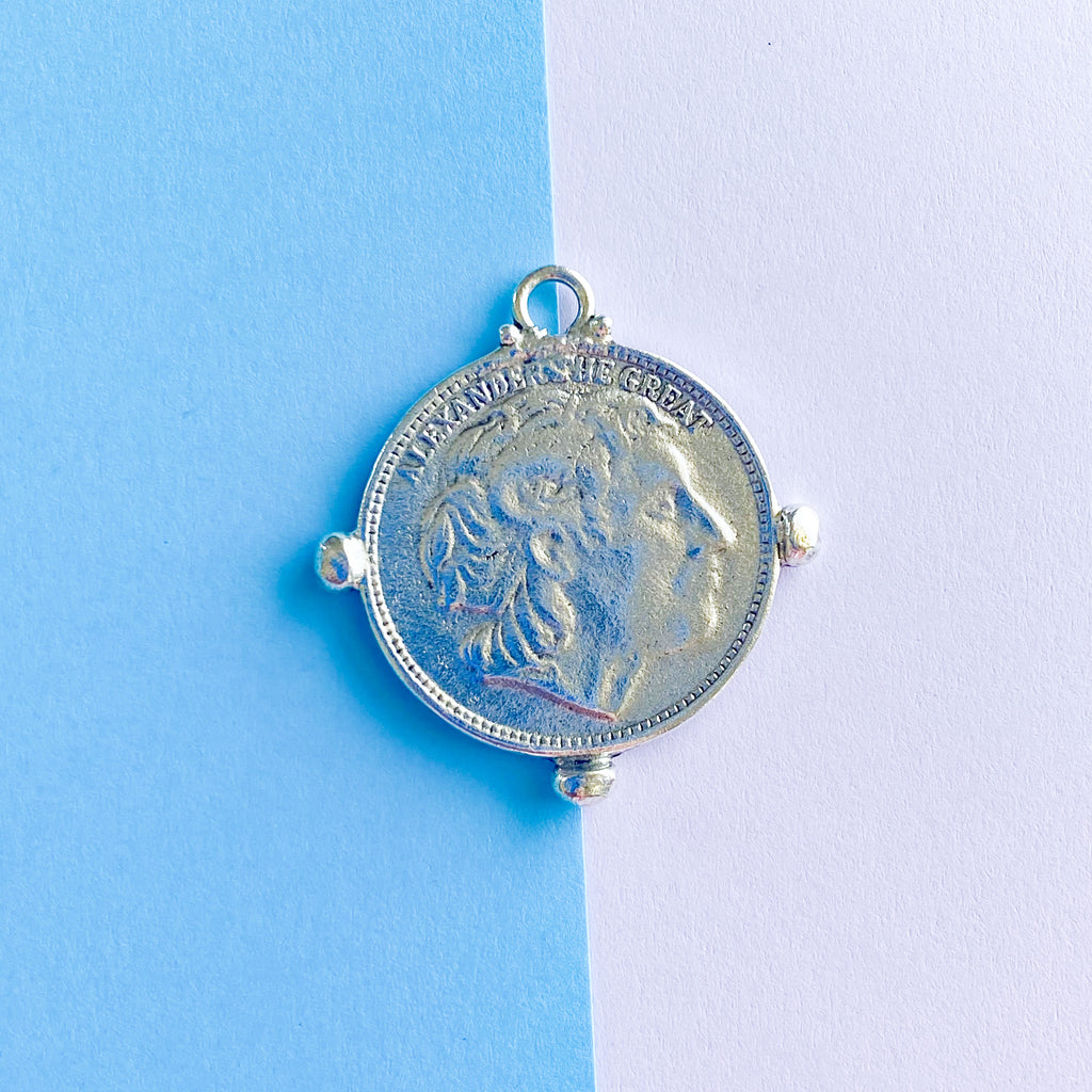35mm Shiny Silver Coin Charm – Beads, Inc.