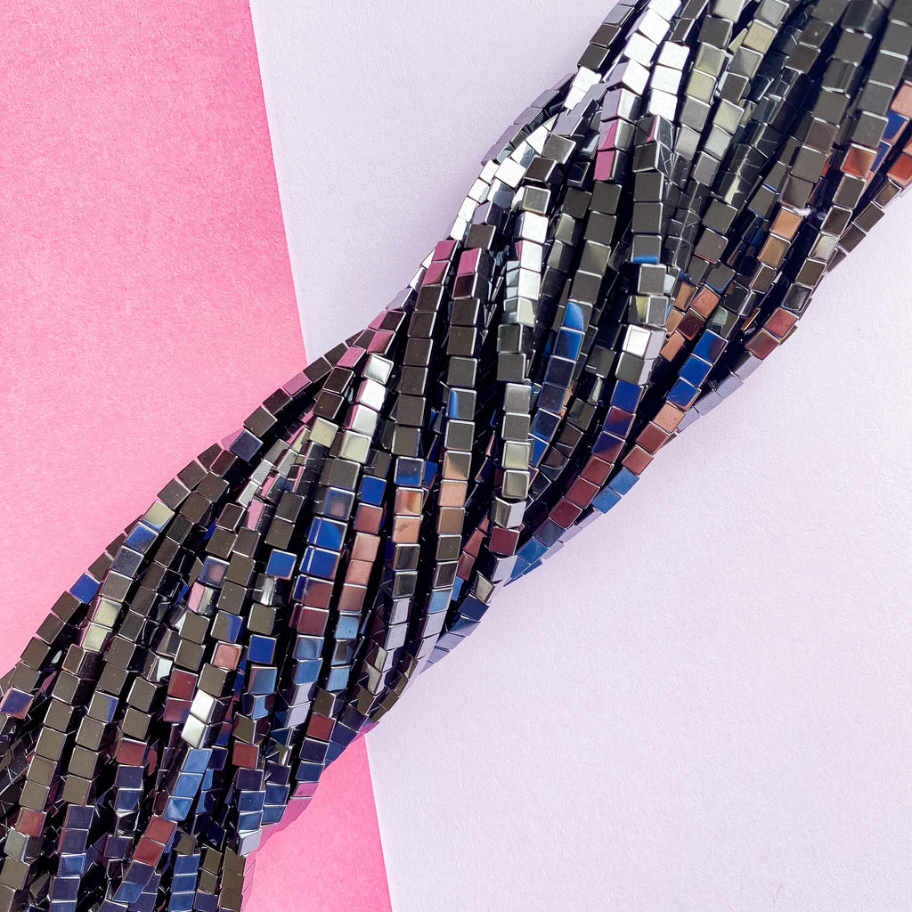 3mm Shiny Hematite Cube Strand – Beads, Inc.