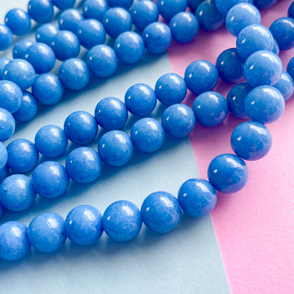 8mm Smooth Blue Dyed Calcite Rounds Strand – Beads, Inc.