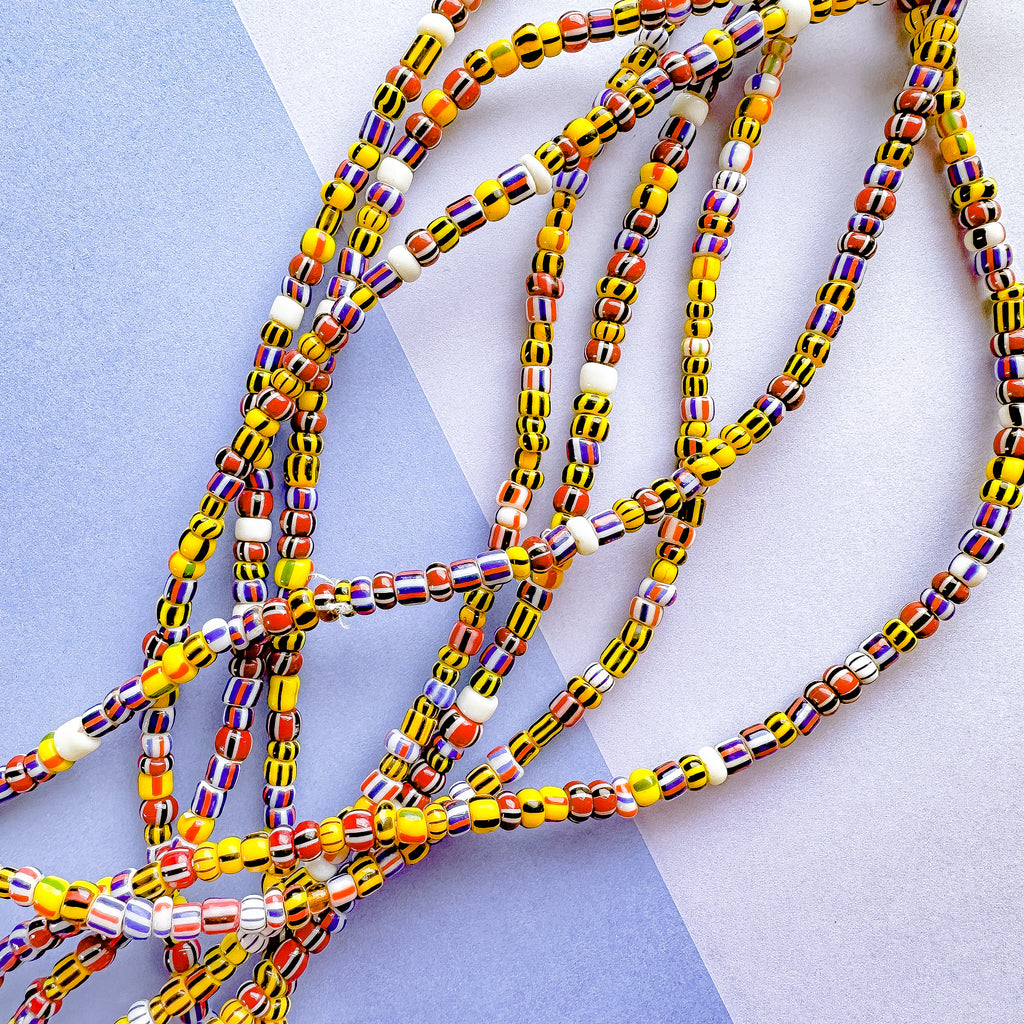 6mm Striped Multi African Glass Seed Bead Strand – Beads, Inc.