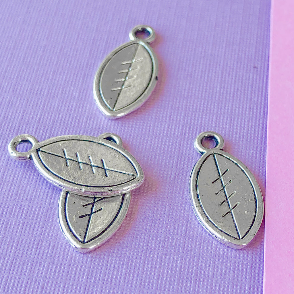 20mm Plated Pewter Flat Football Bead - 4 Pack – Beads, Inc.