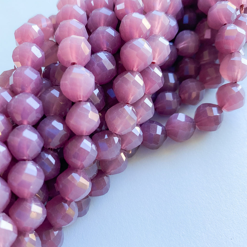 8mm Fancy Helix Cut Purple Crystal Rounds Strand – Beads, Inc.