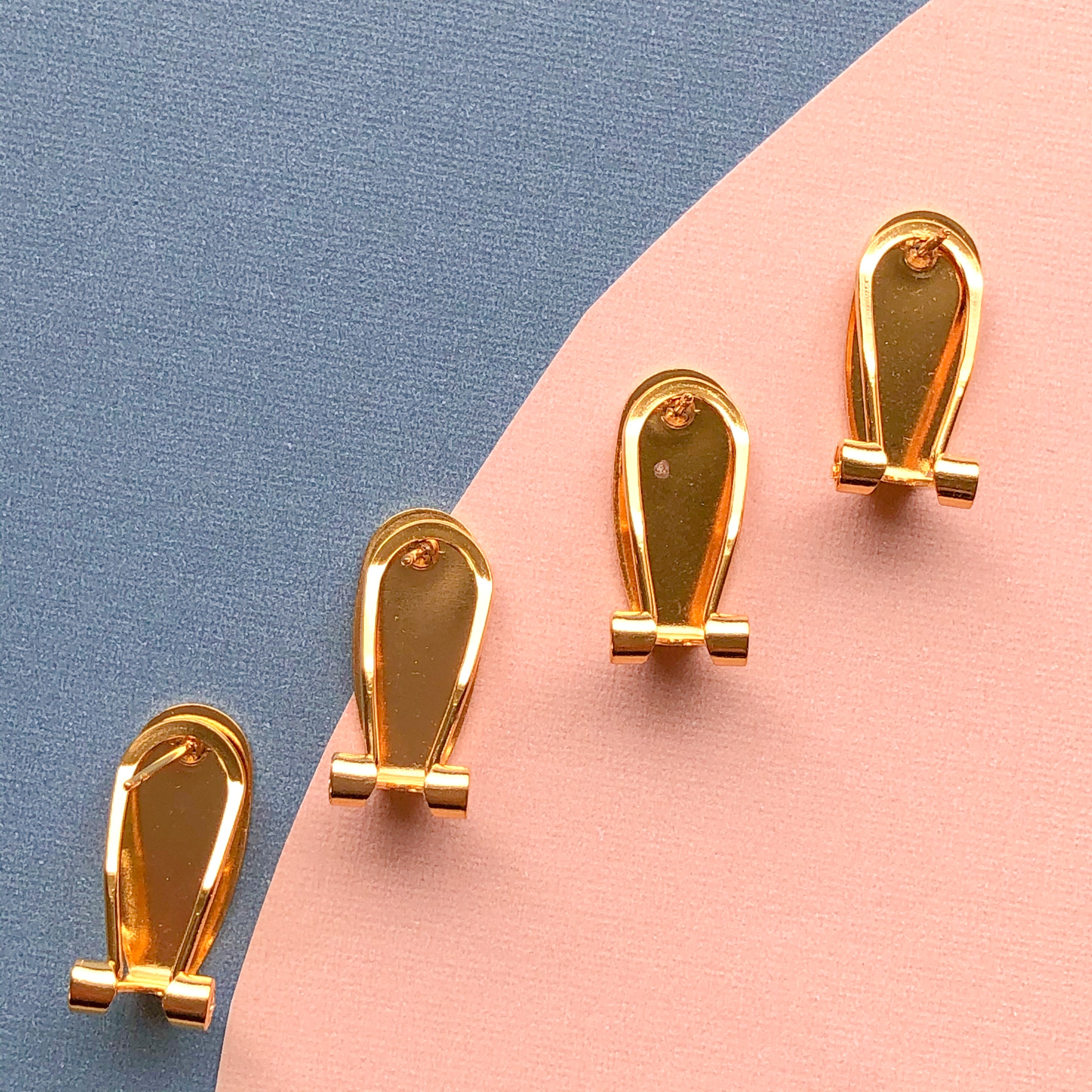 19mm Gold Plated Omega Earring Post-Backs - 2 Pairs – Beads, Inc.