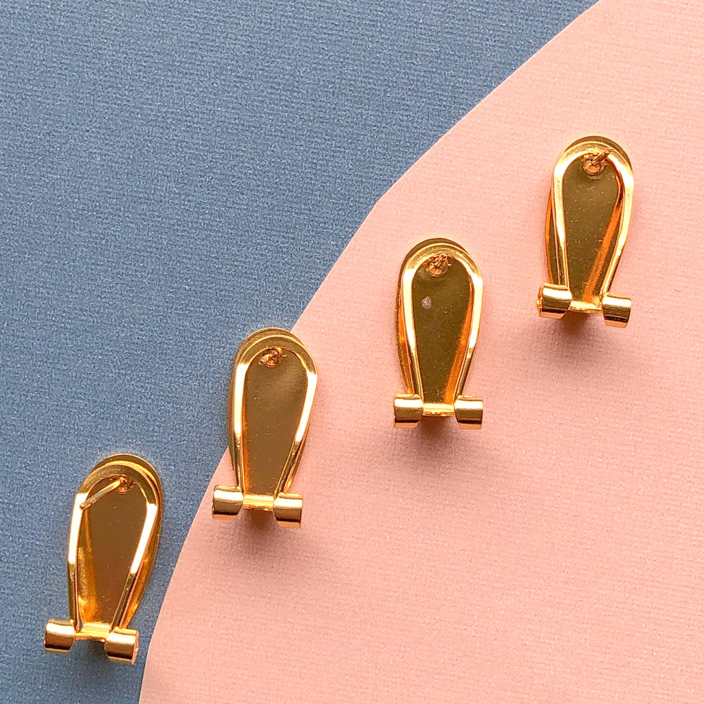 19mm Gold Plated Omega Earring Post-Backs - 2 Pairs – Beads, Inc.