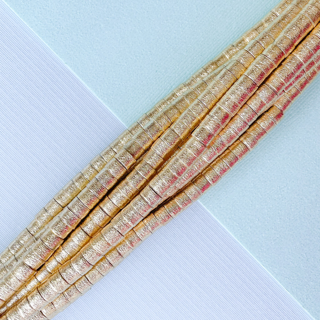 6mm Brushed Gold Short Barrel Strand – Beads, Inc.