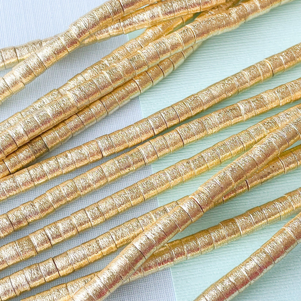 6mm Brushed Gold Short Barrel Strand – Beads, Inc.