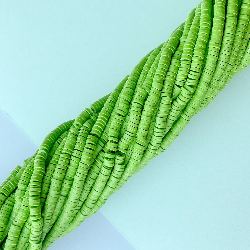 4mm Basil Polymer Clay Heishi Strand – Beads, Inc.