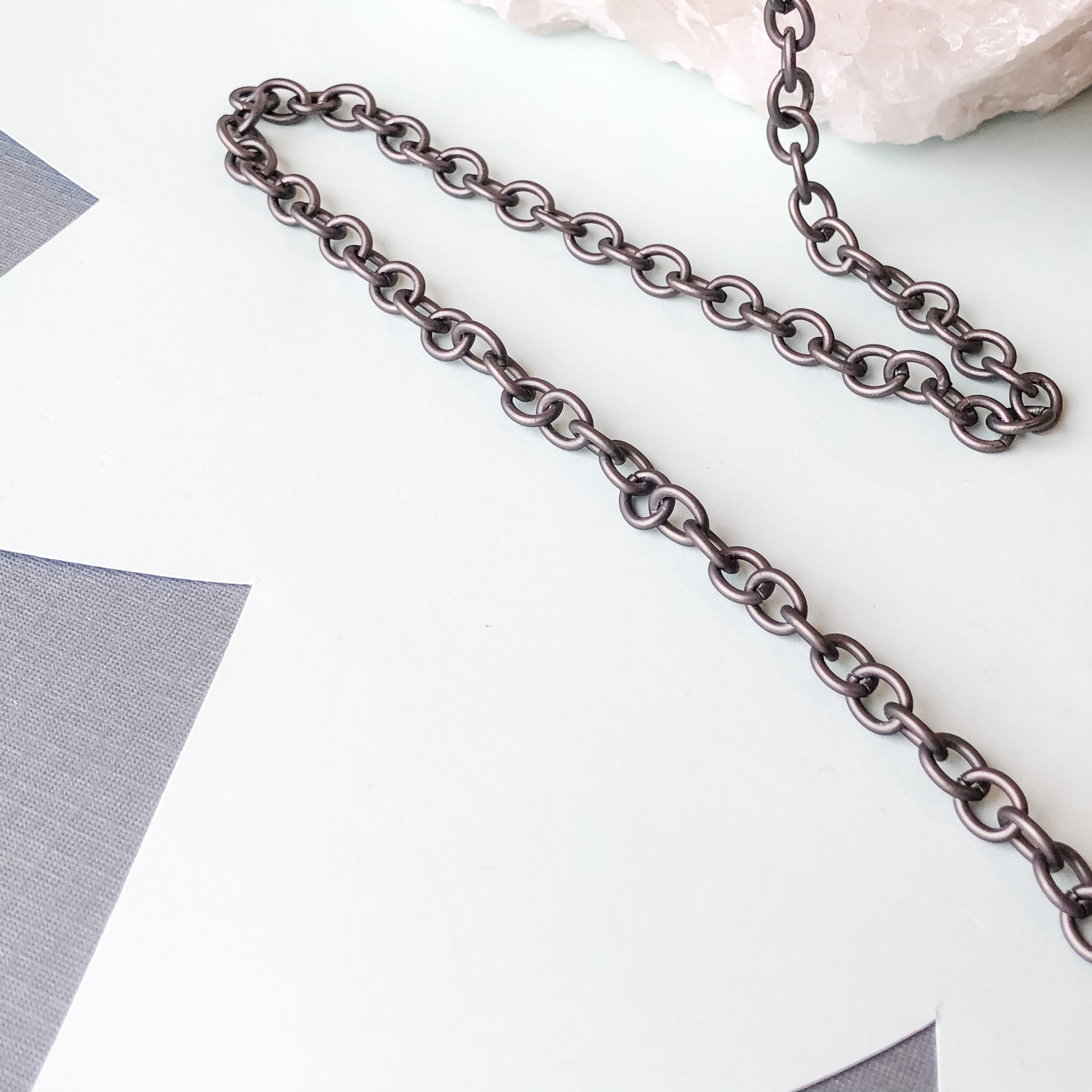 8mm Matte Gunmetal Cable Chain – Beads, Inc.