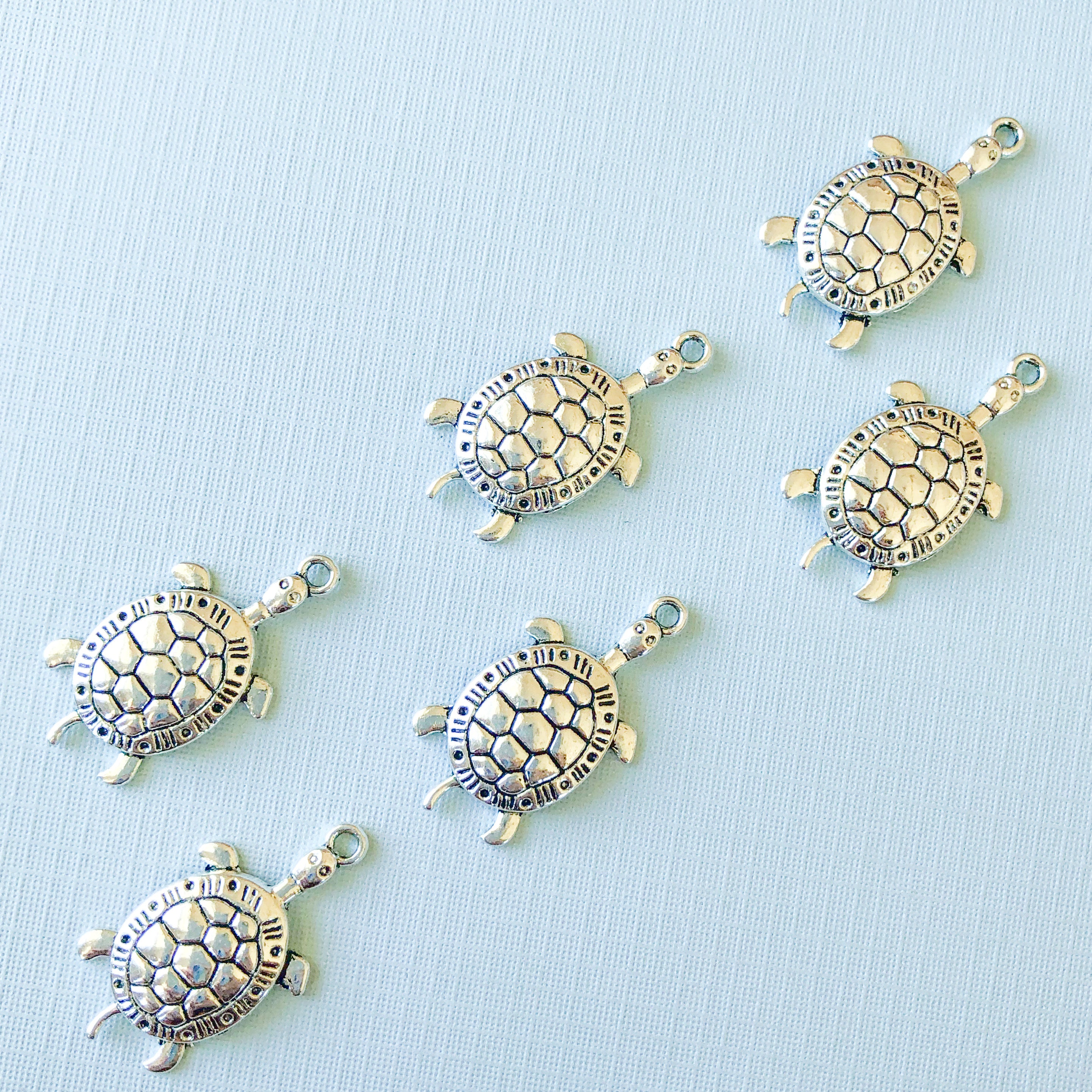 30mm Silver Pewter Turtle Charm - 6 Pack – Beads, Inc.