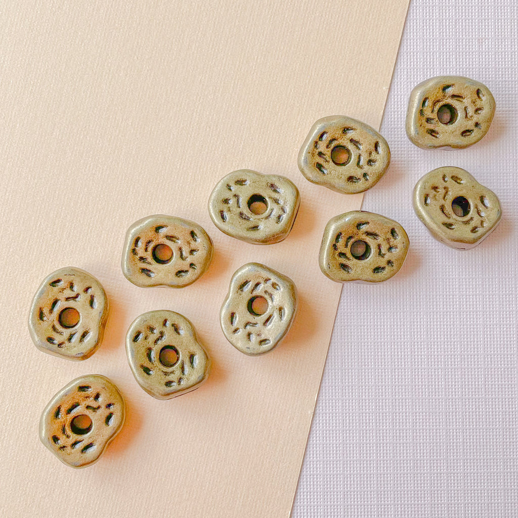 14mm Bronze Pewter Pitted Disc - 10 Pack – Beads, Inc.