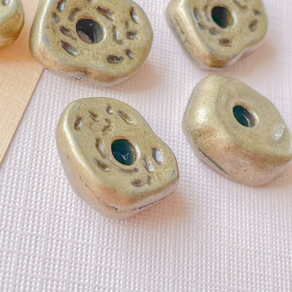 14mm Bronze Pewter Pitted Disc - 10 Pack – Beads, Inc.