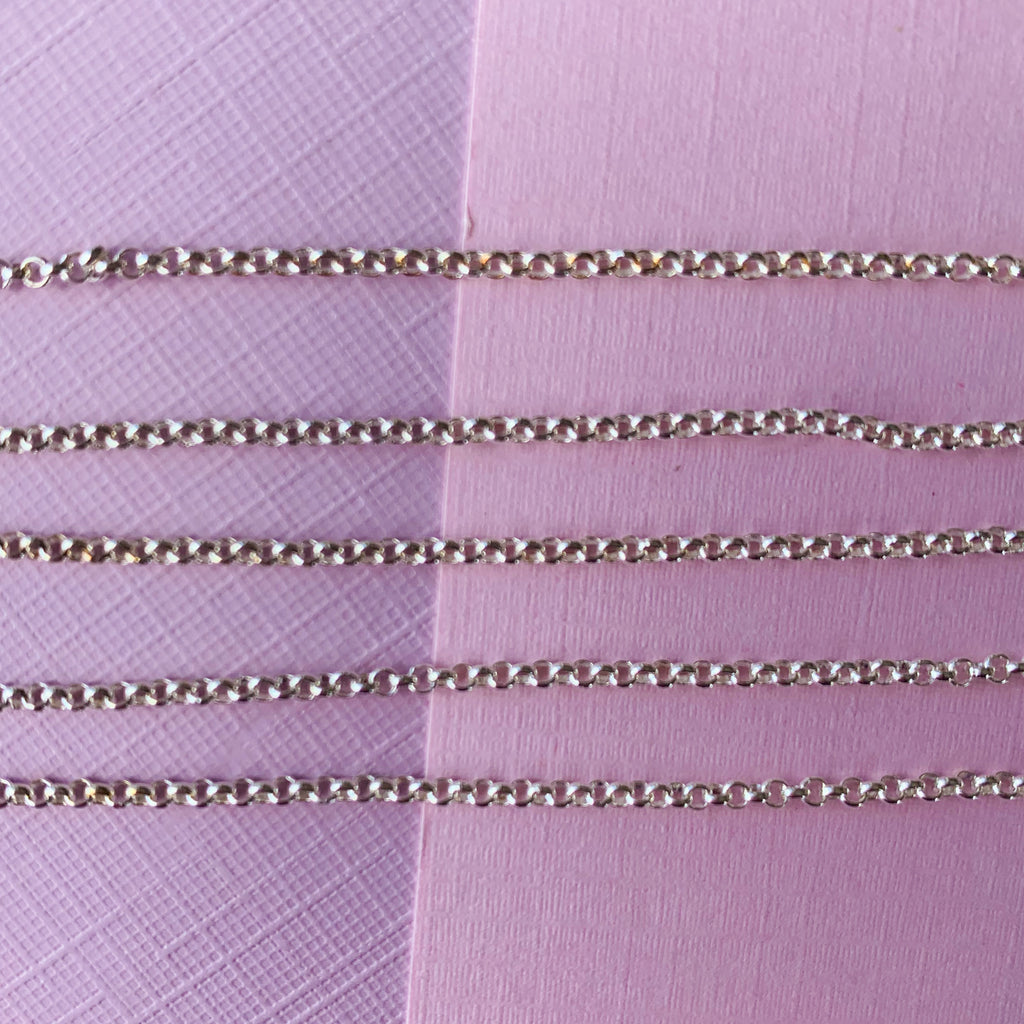 1.8mm Electroplated Silver Rolo Chain – Beads, Inc.