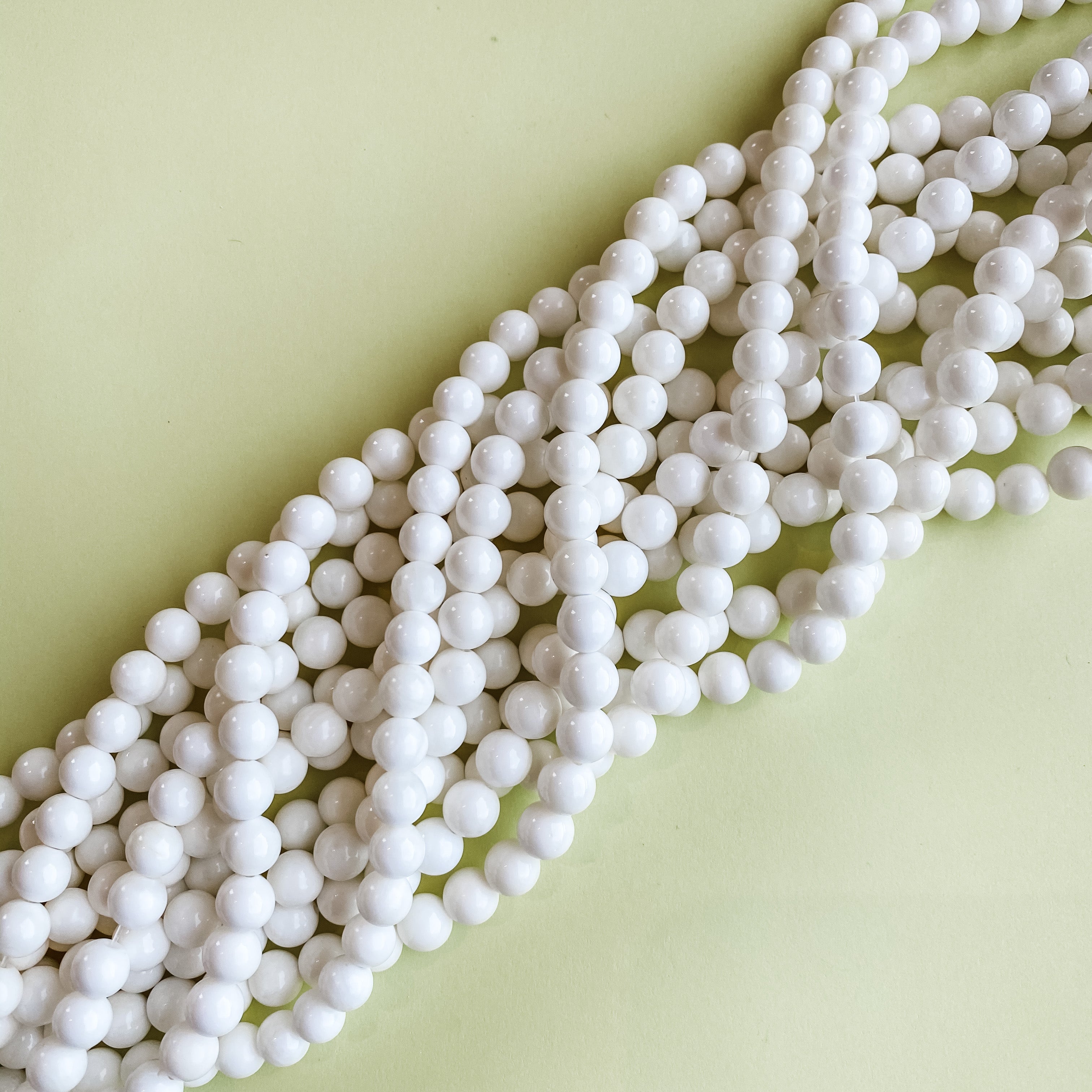 8mm White Shell Round Strand – Beads, Inc.