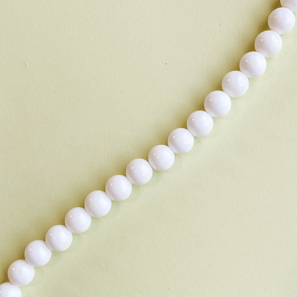 8mm White Shell Round Strand – Beads, Inc.