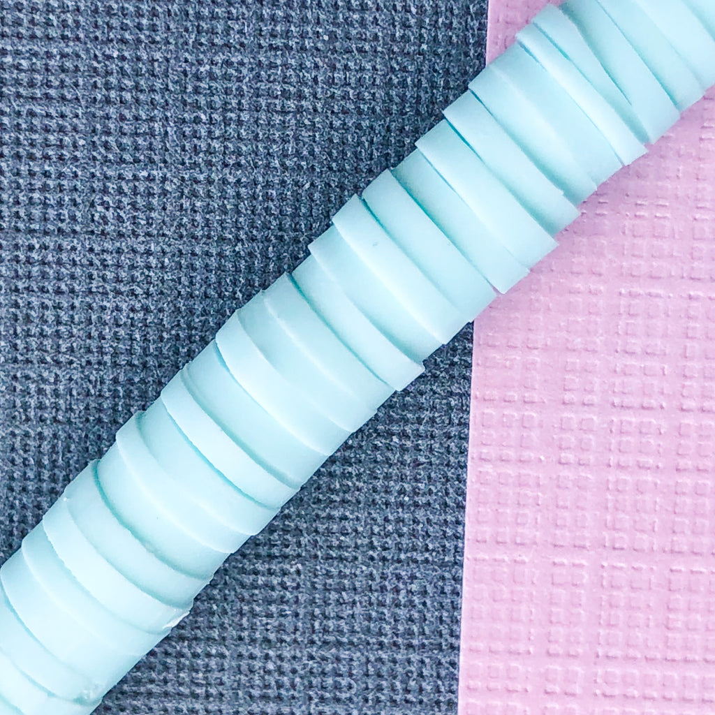 6mm Half Moon Blue Polymer Clay Heishi Strand – Beads, Inc.