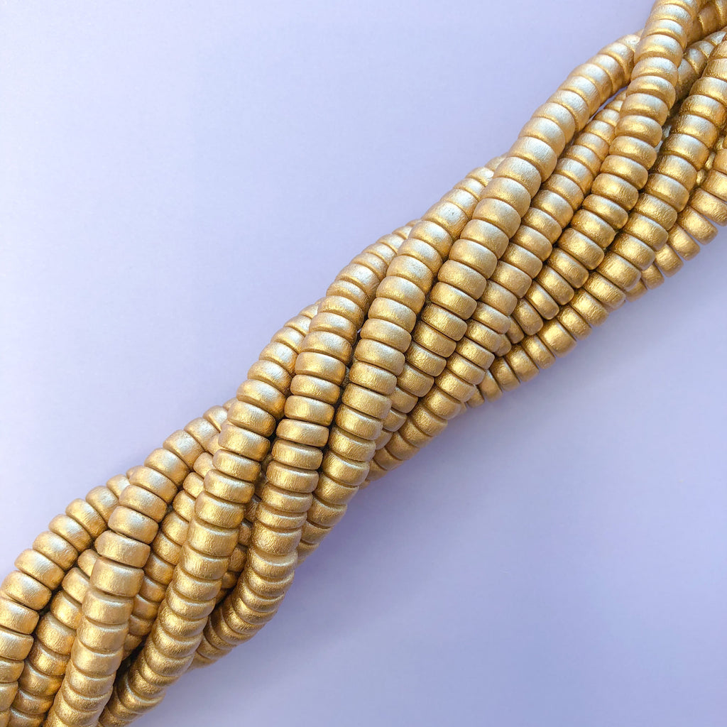 8mm Gold Wood Rondelle Strand – Beads, Inc.