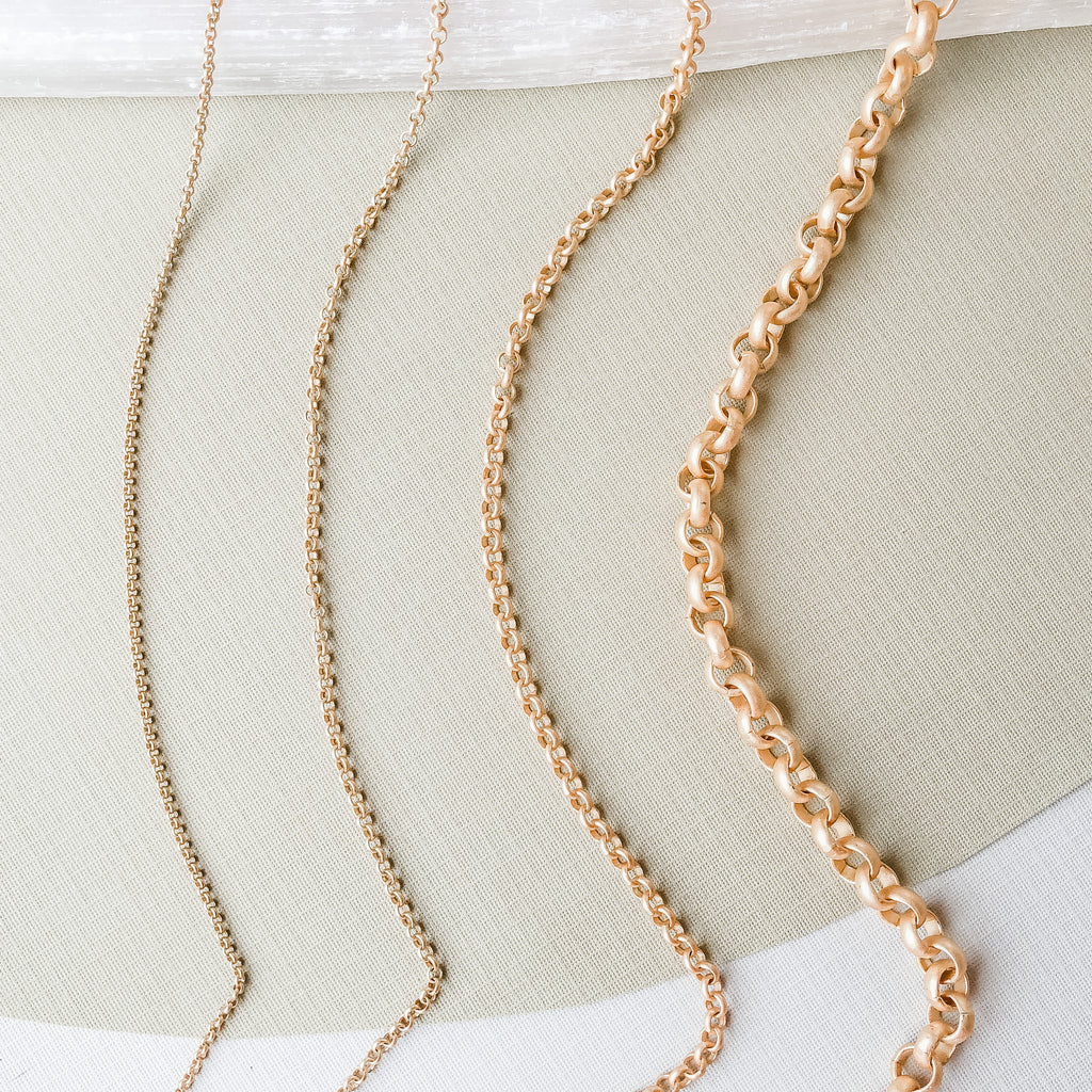 1.8-7mm Brushed Gold Rolo Chain – Beads, Inc.